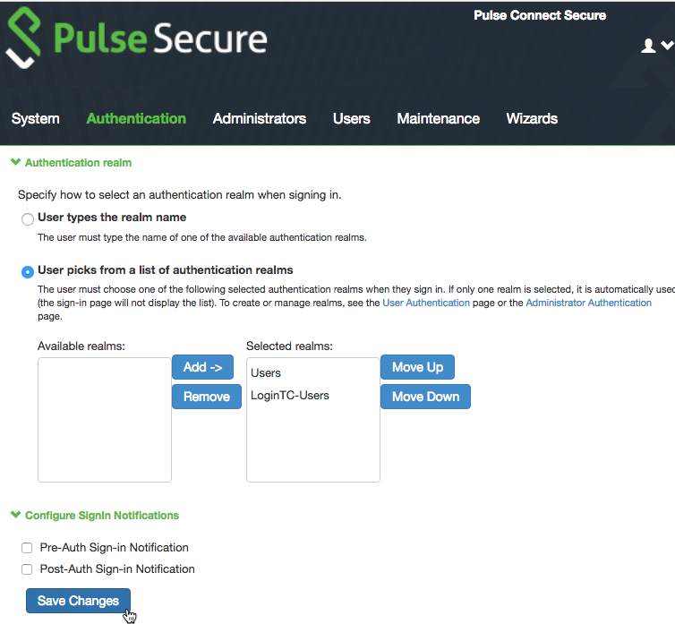 Two Factor Authentication For Pulse Connect Secure SSL VPN LoginTC