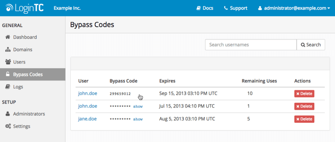 Bypass Codes Guide - How to Create, Manage, and Use Them - LoginTC Bypass Codes Guide - How to Create, Manage, and Use Them - LoginTC