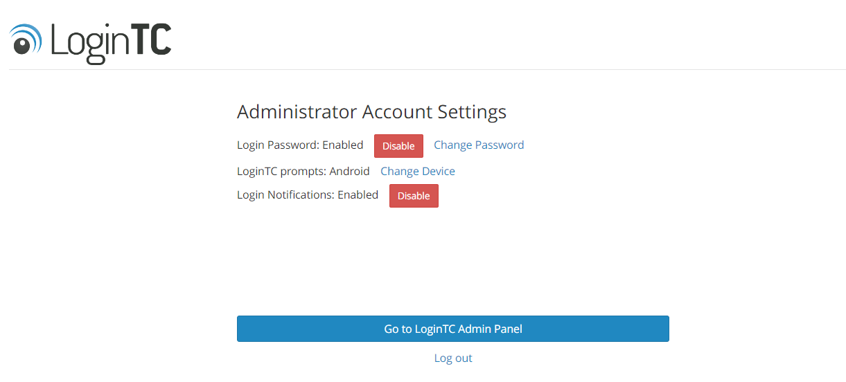 Administrator security and end user options - Product update from LoginTC