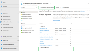 External authentication methods in Microsoft Entra ID - LoginTC