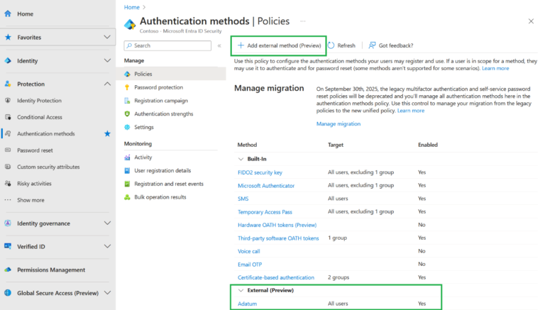 External authentication methods in Microsoft Entra ID - LoginTC