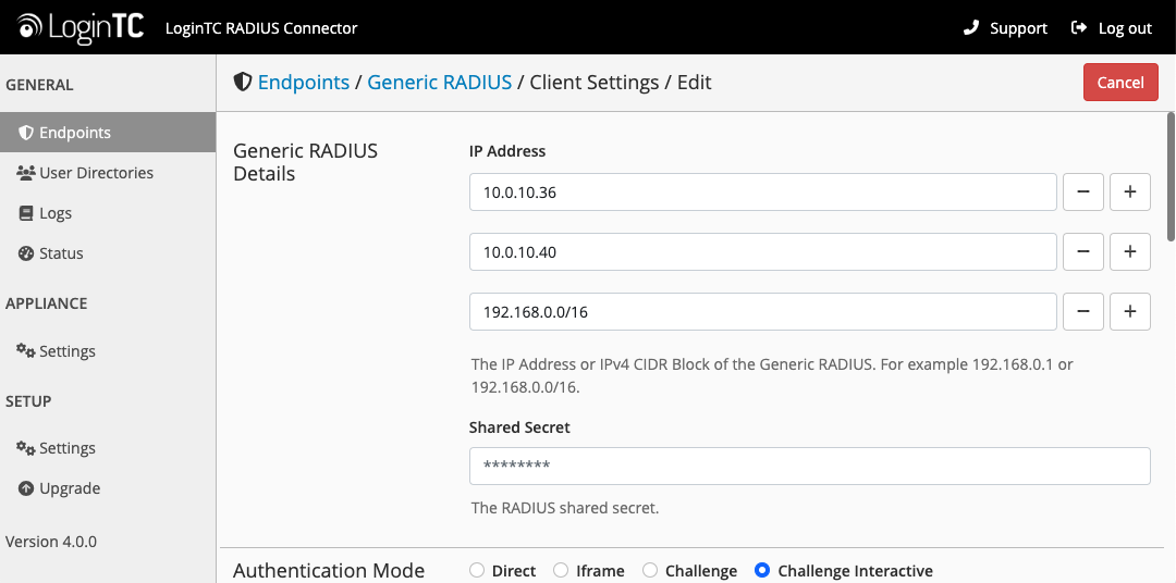 What is the LoginTC RADIUS Connector 4.0.0? - LoginTC