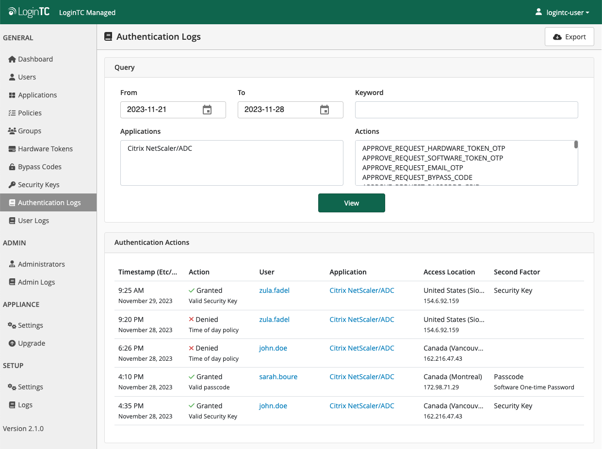 Upgrade your on-premises MFA with LoginTC Managed